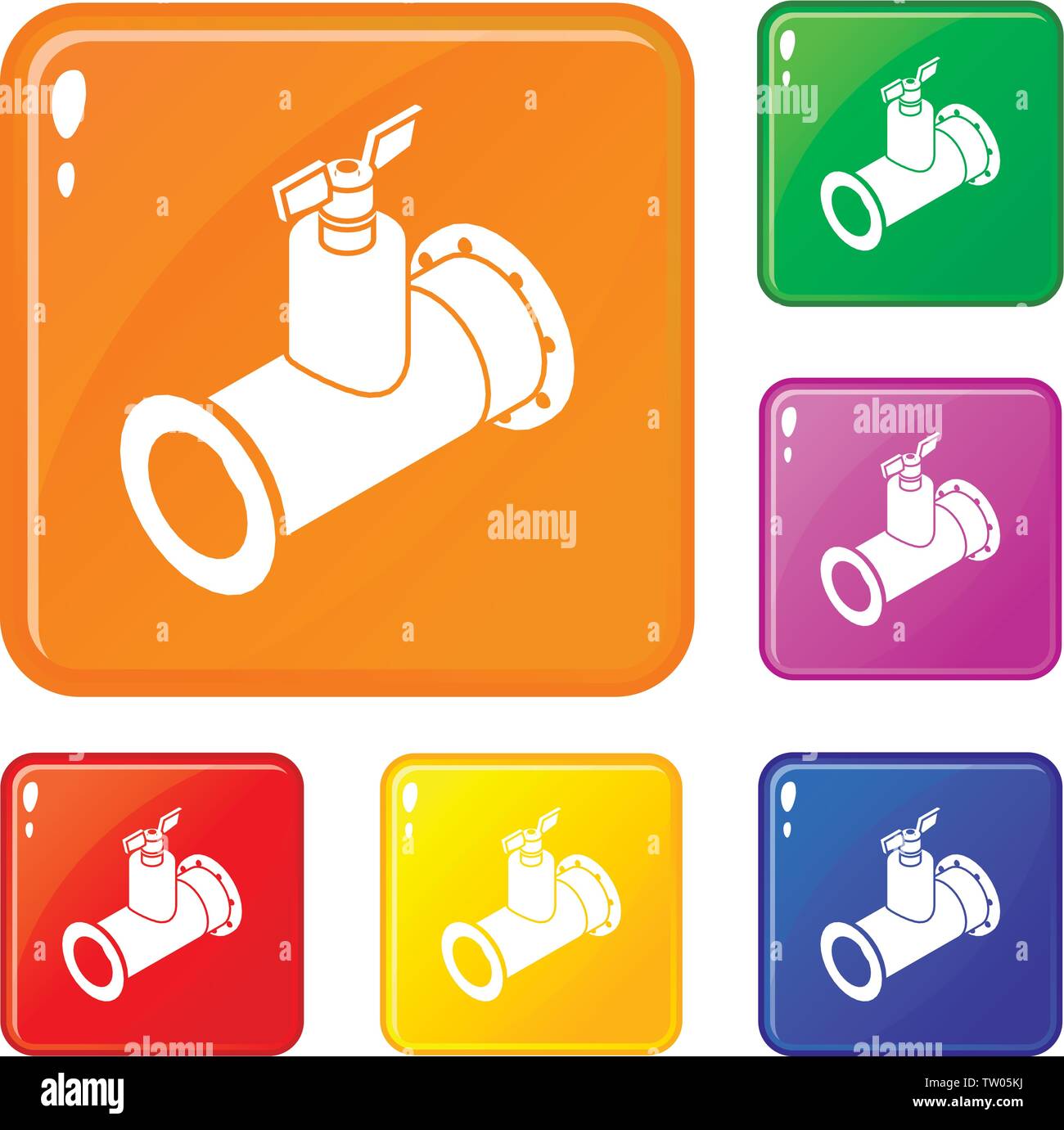 Pipe tap icons set vector color Stock Vector Image & Art - Alamy