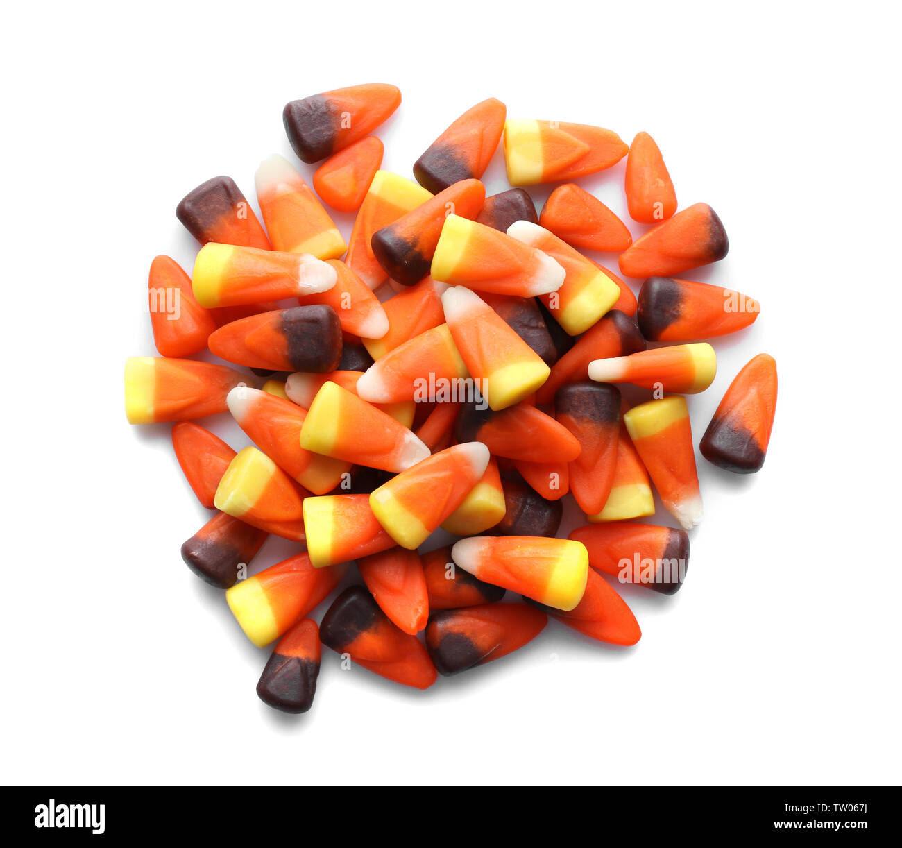 Colorful Halloween candies on white background Stock Photo - Alamy