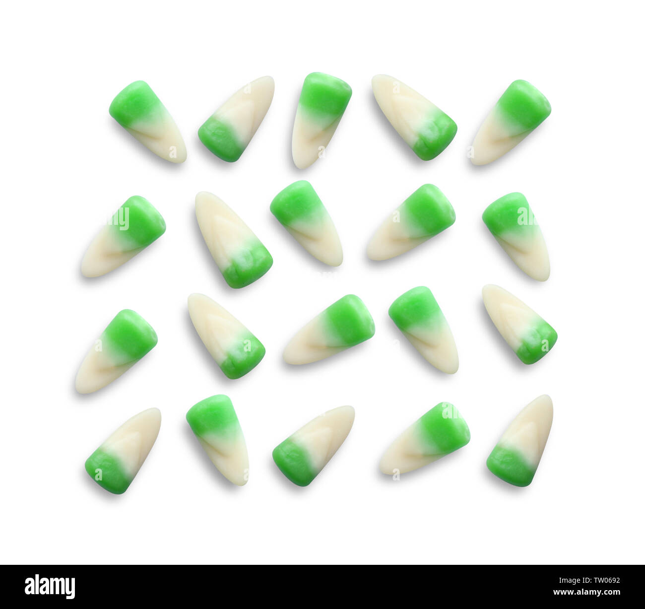 Colorful Halloween candies on white background Stock Photo - Alamy