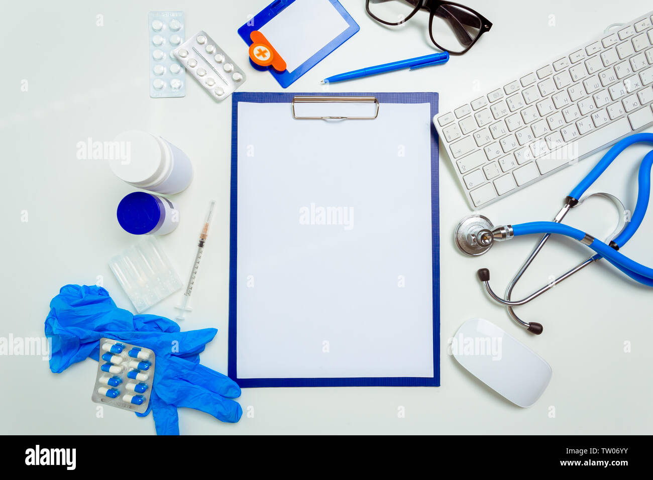 doctor workplace with a stethoscope Stock Photo - Alamy