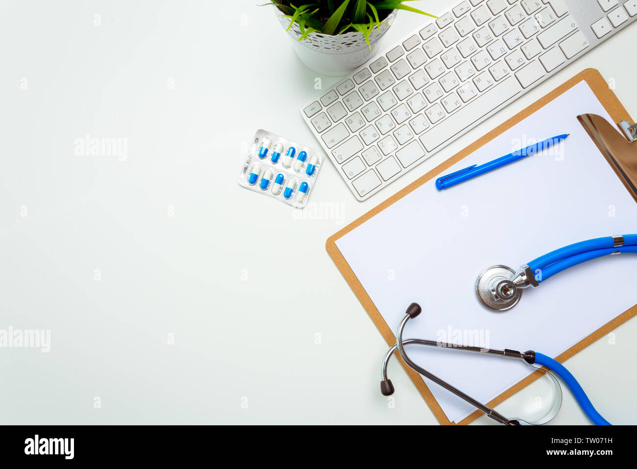 doctor workplace with a stethoscope Stock Photo - Alamy