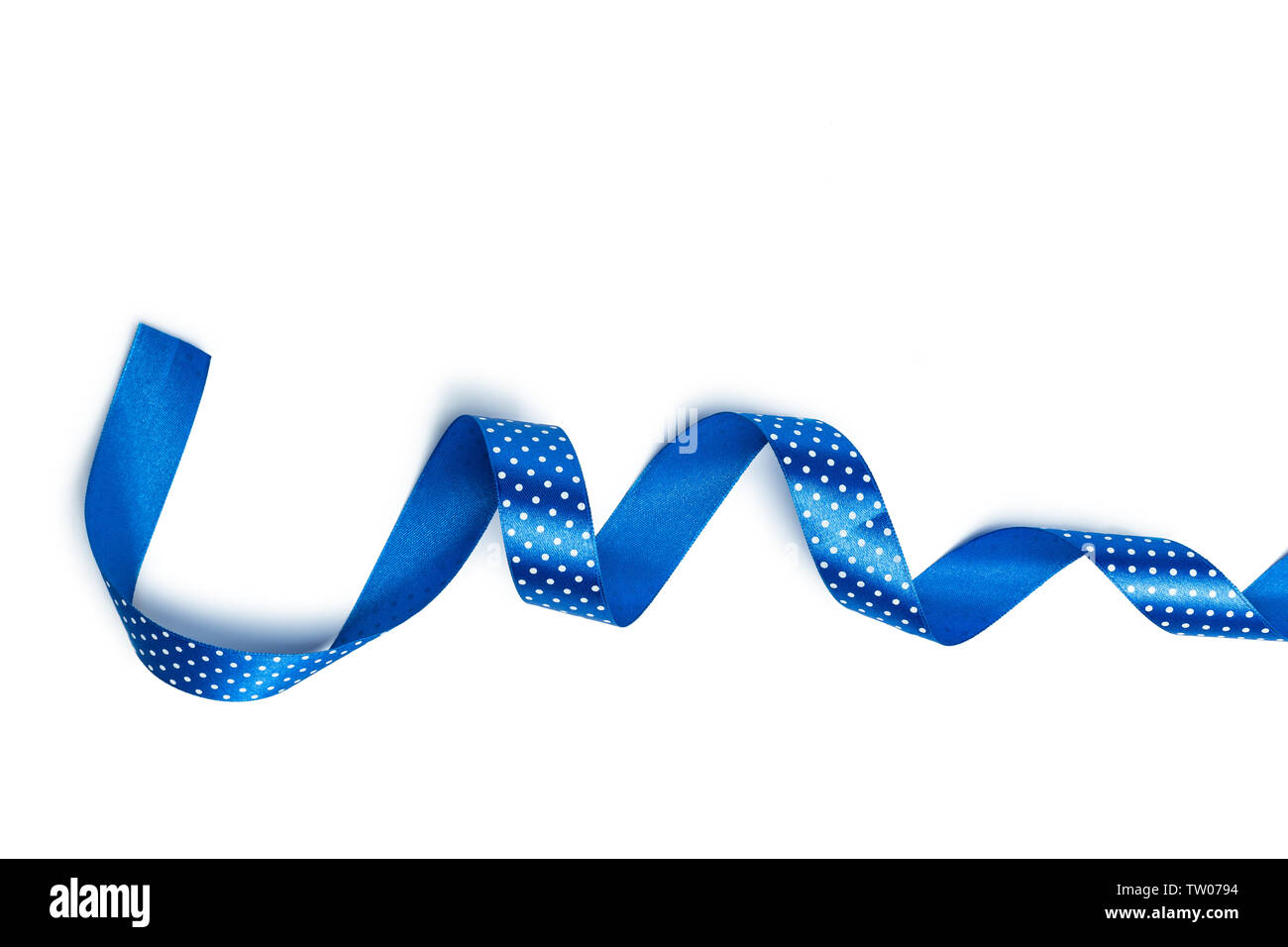 Shiny blue ribbon isolated on white Stock Photo - Alamy