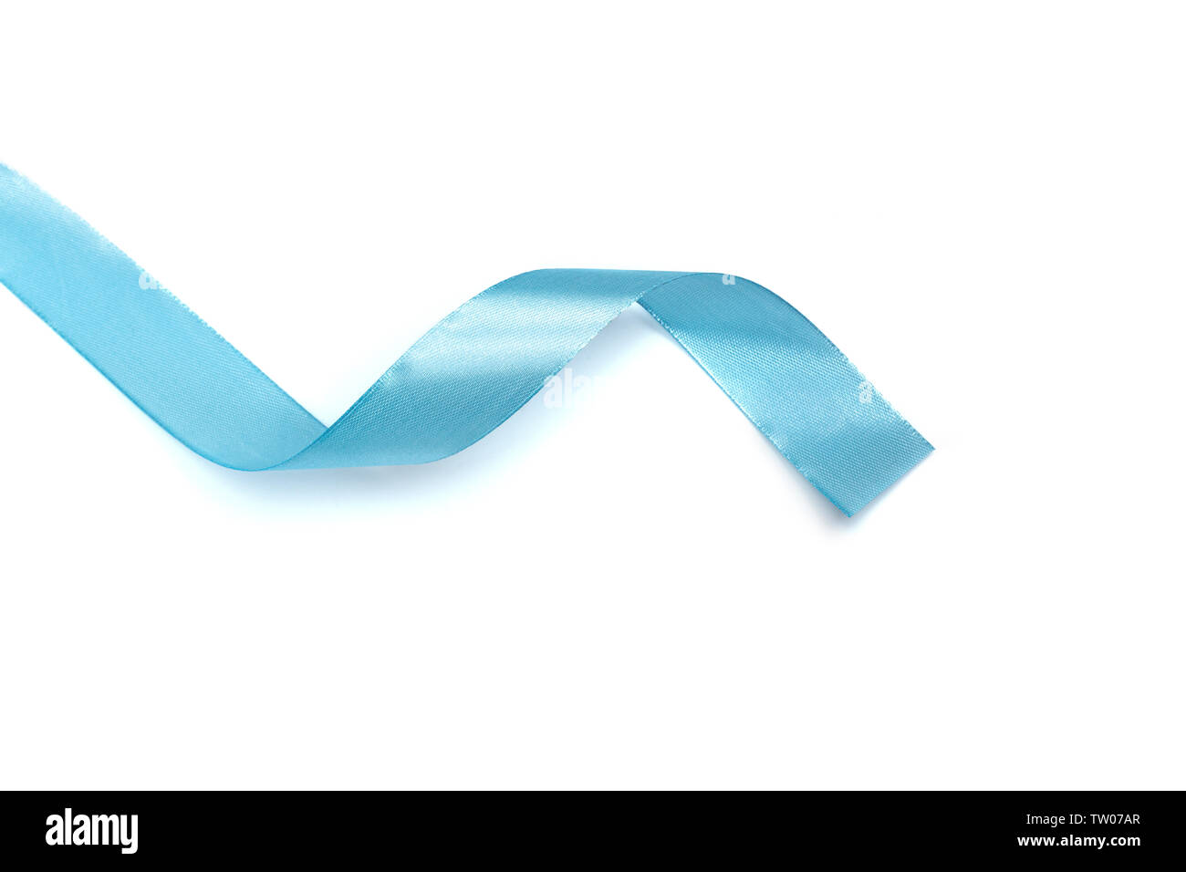 Shiny blue ribbon isolated on white Stock Photo - Alamy