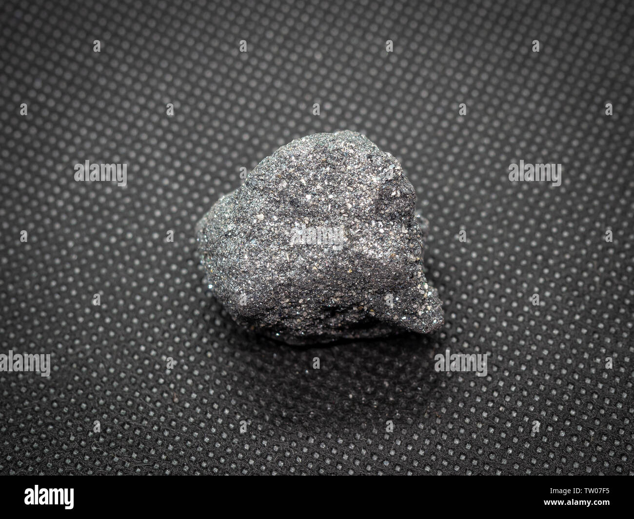 Geological specimen of natural black layered mineral Hematite ...