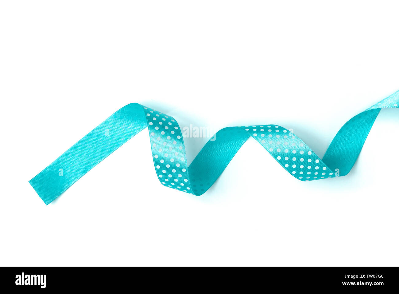 Shiny blue ribbon isolated on white Stock Photo - Alamy