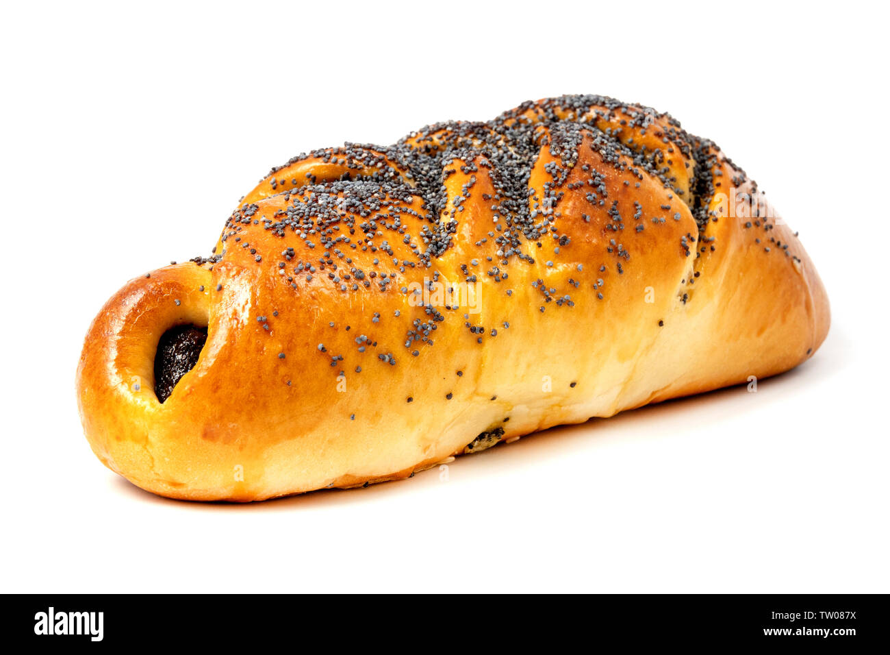 Poppy seed pastry on a white background Stock Photo - Alamy