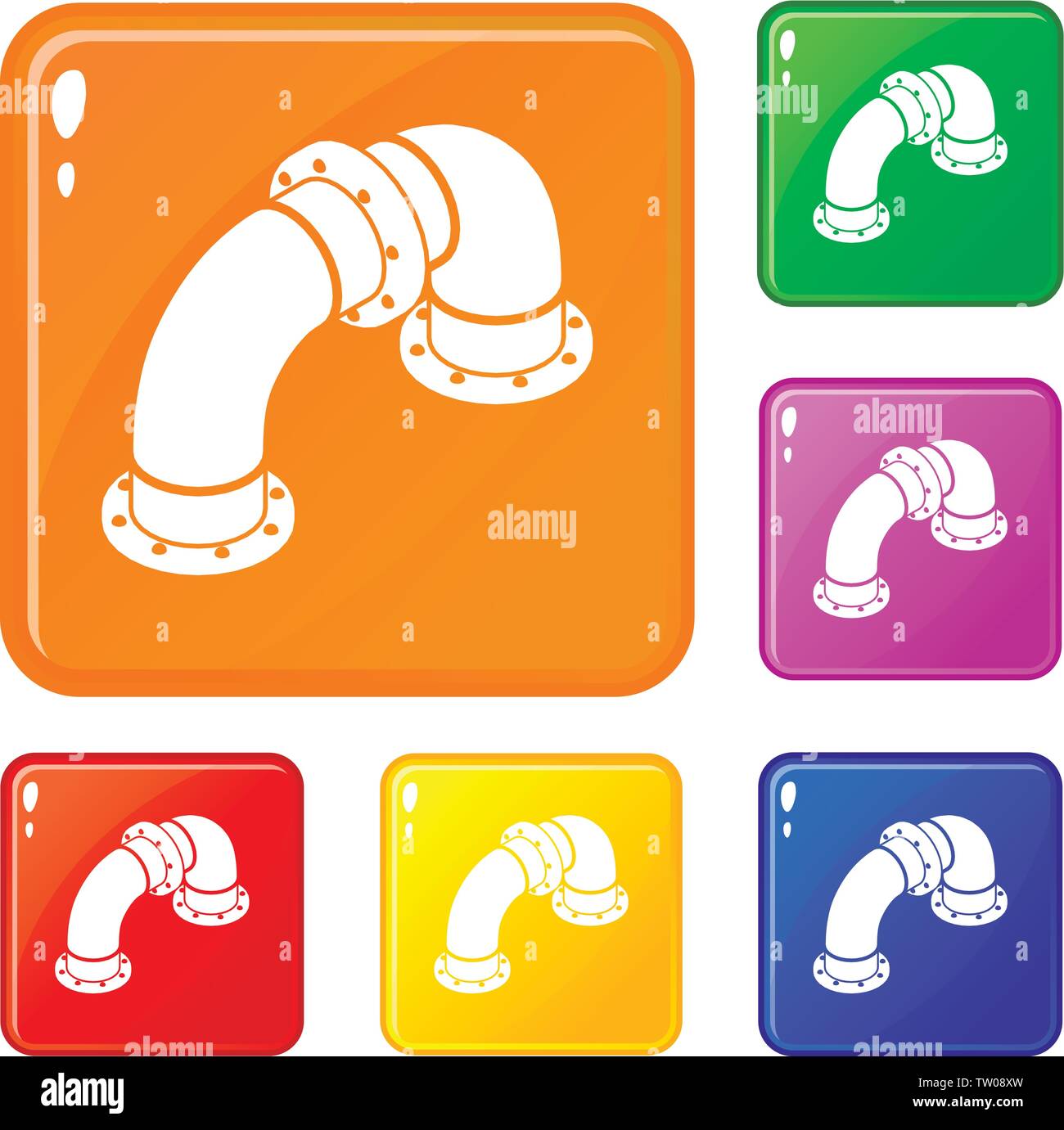 Curved pipe icons set vector color Stock Vector Image & Art - Alamy