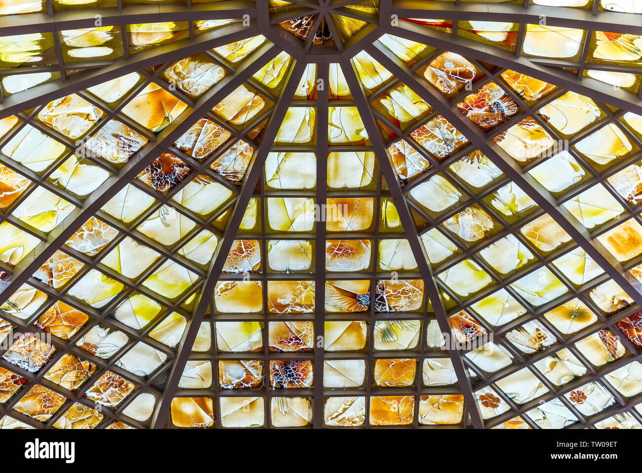 Modern stained glass roof close-up Stock Photo - Alamy