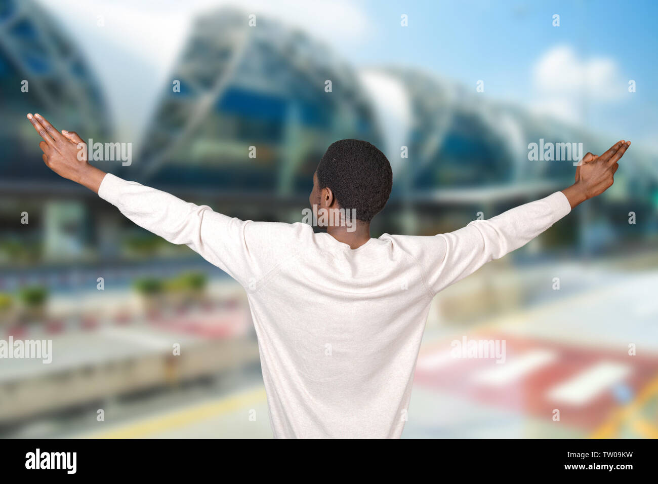 Back view of african man Stock Photo - Alamy