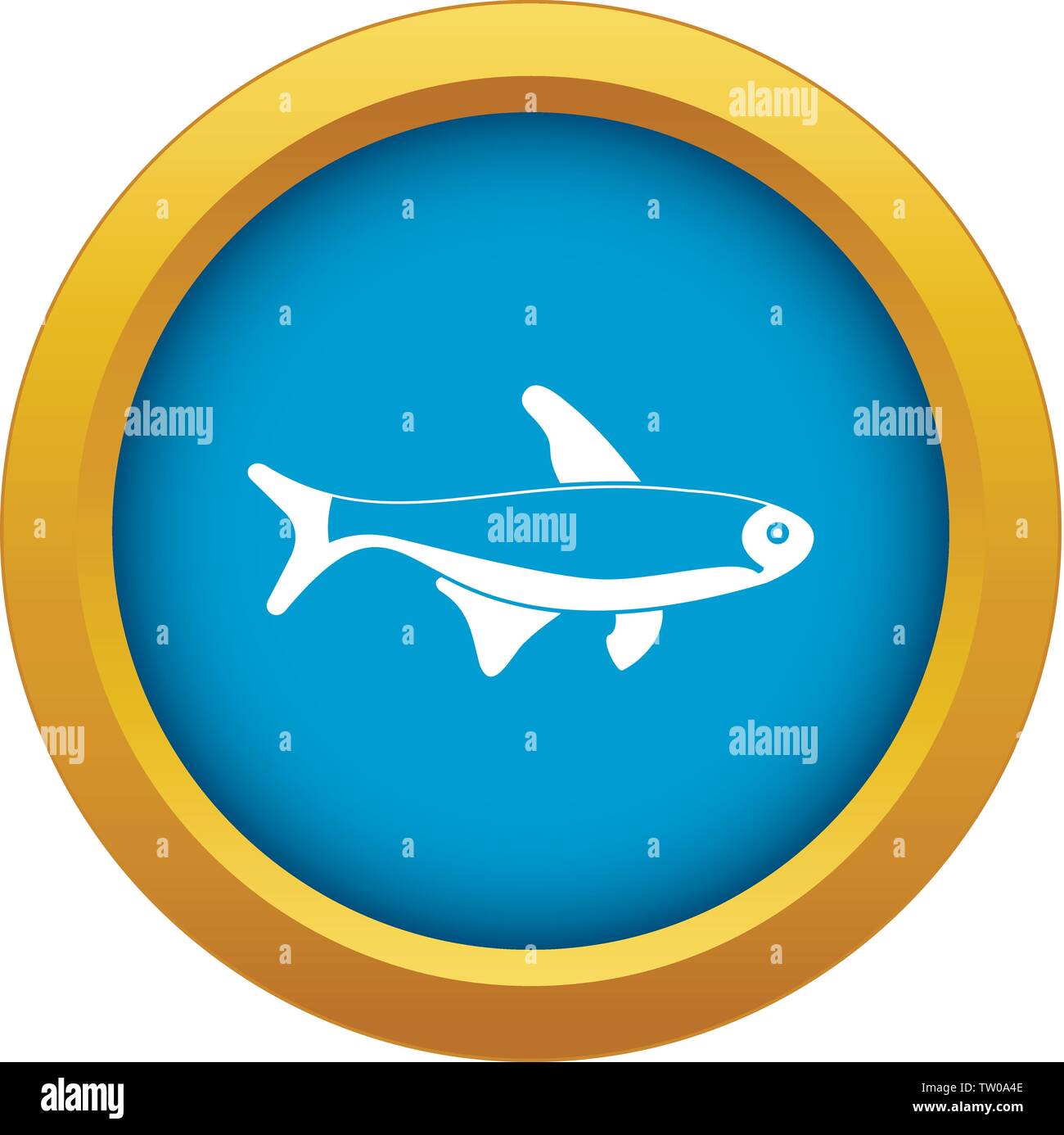 Fish icon blue vector isolated Stock Vector Image & Art - Alamy