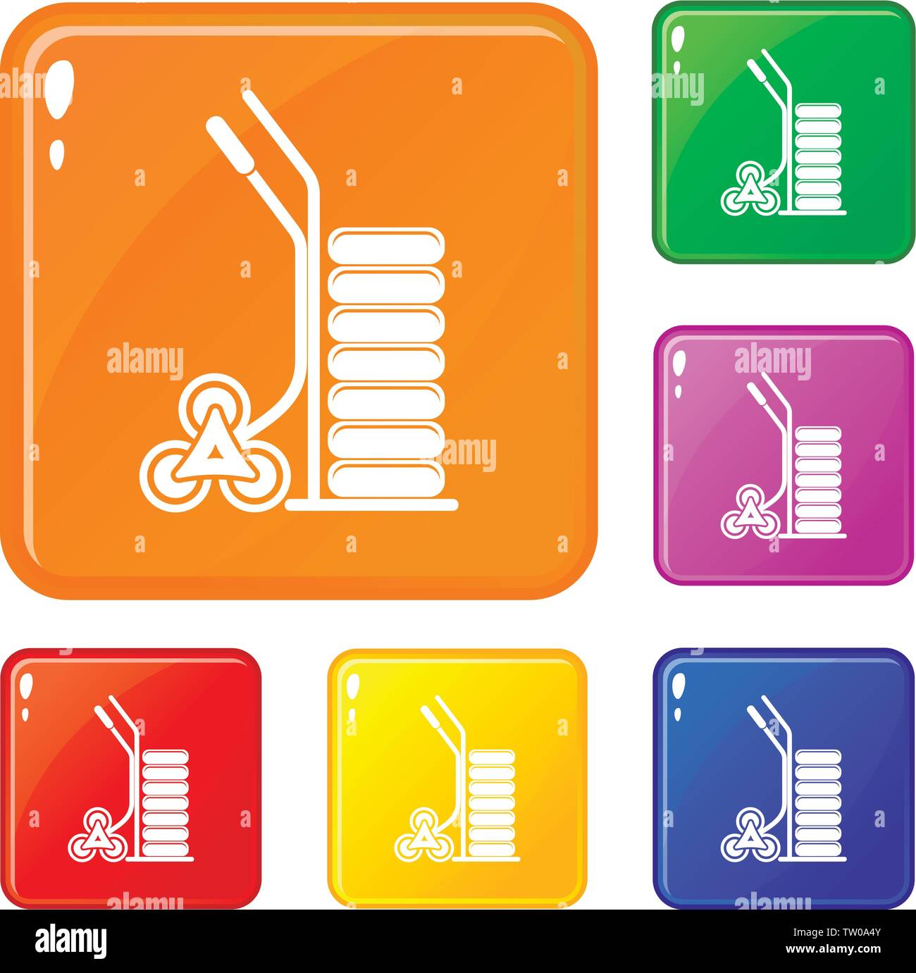 Modern trolley icons set vector color Stock Vector Image & Art - Alamy