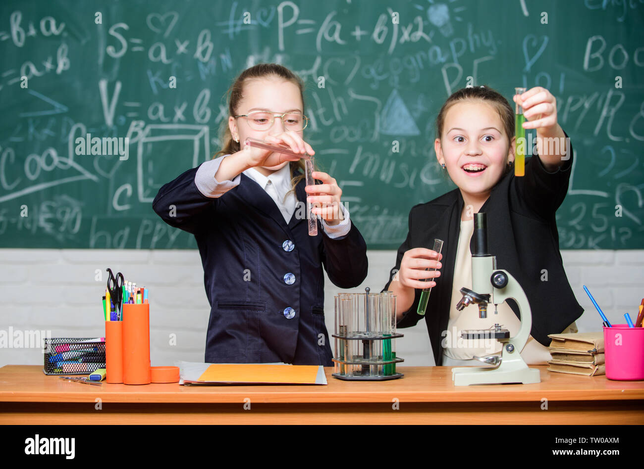 Good news. science experiments in laboratory. Chemistry research ...