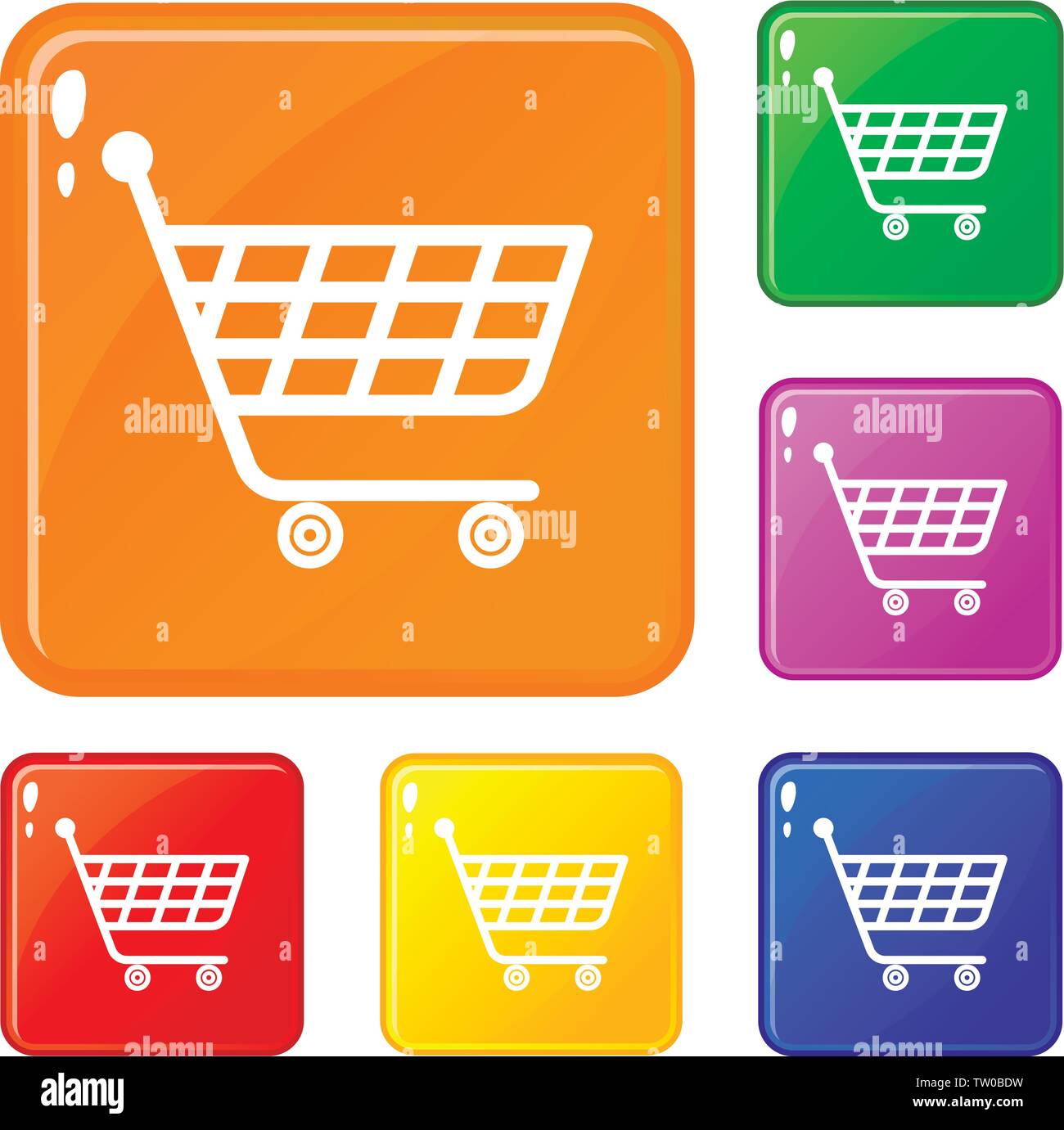 Product trolley icons set vector color Stock Vector Image & Art - Alamy
