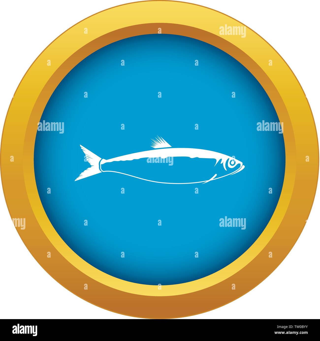 Fish icon blue vector isolated Stock Vector Image & Art - Alamy
