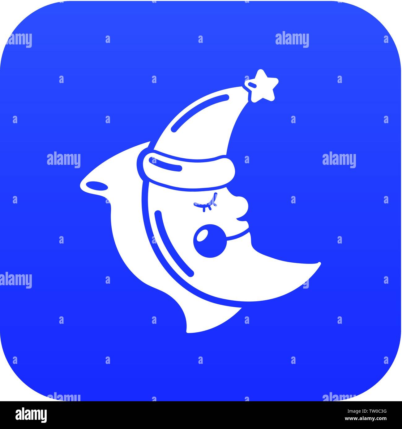 Sleeping moon icon blue vector Stock Vector Image & Art - Alamy
