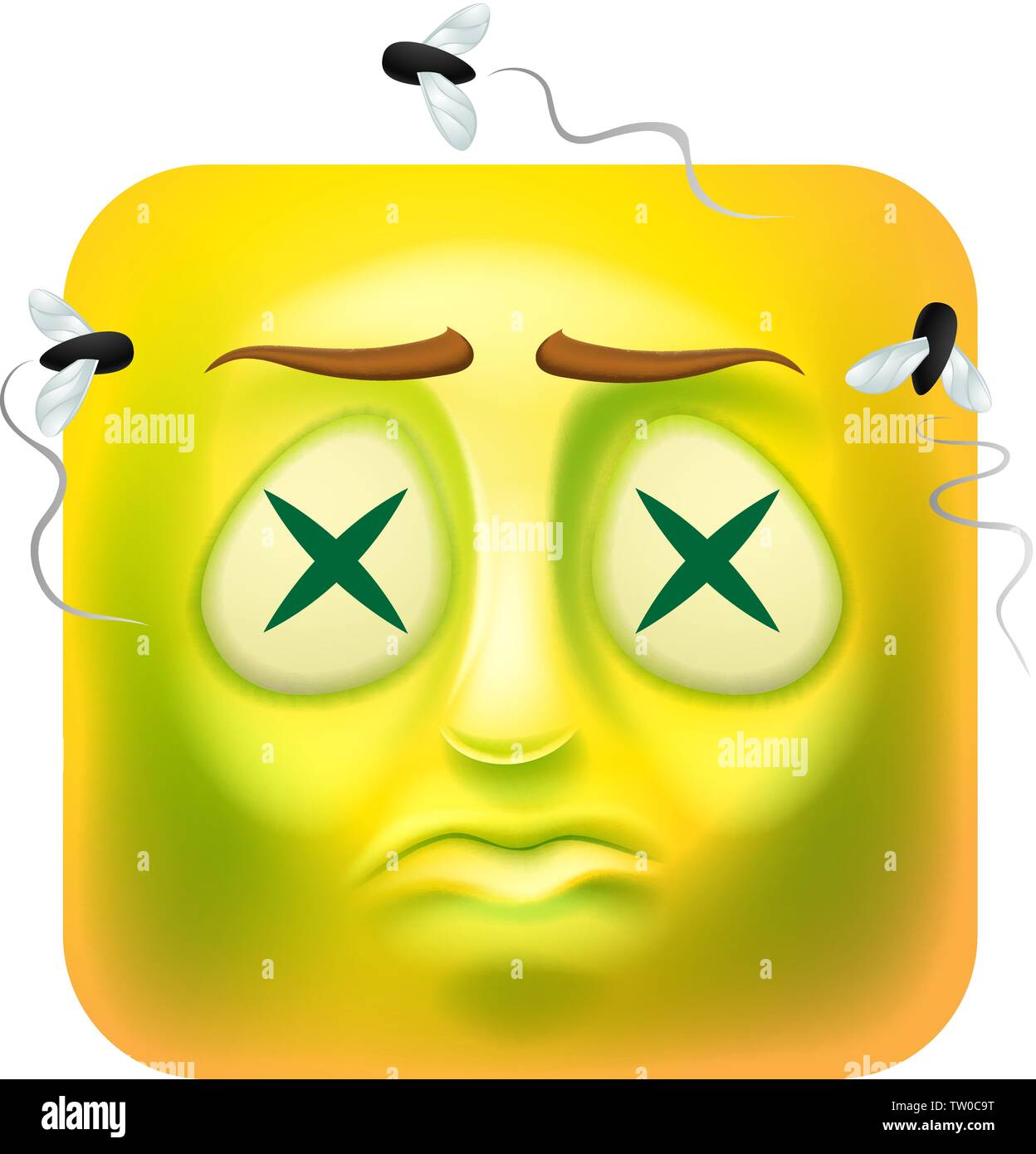 Dead Zombie Emoji Emoticon Icon Cartoon Character Stock Vector Image ...