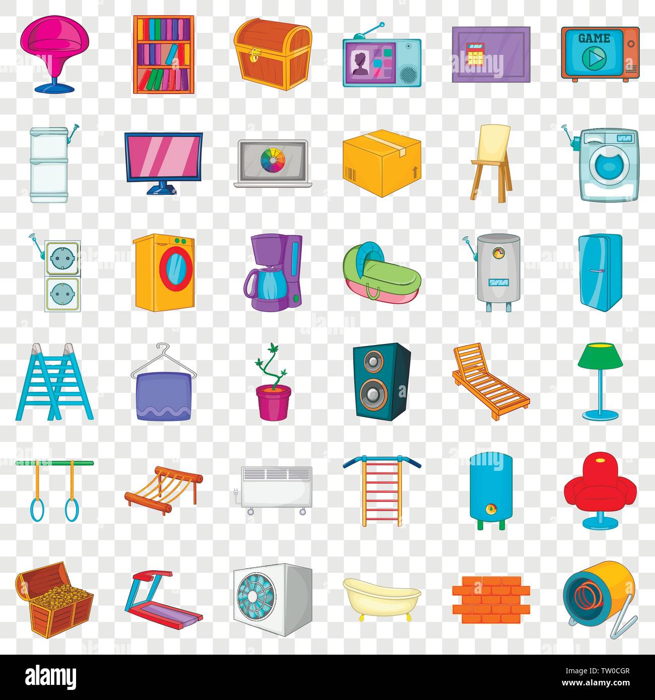 Equipment icons set, cartoon style Stock Vector Image & Art - Alamy