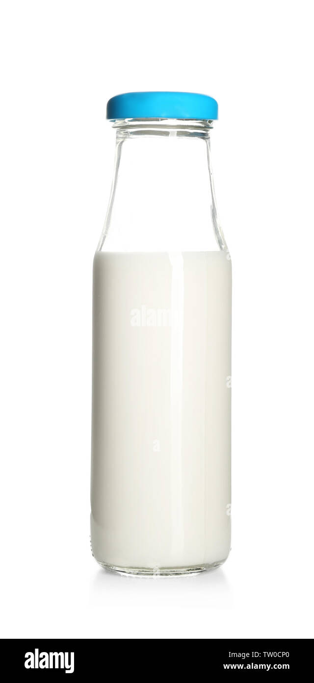 Bottle of milk isolated on white Stock Photo - Alamy