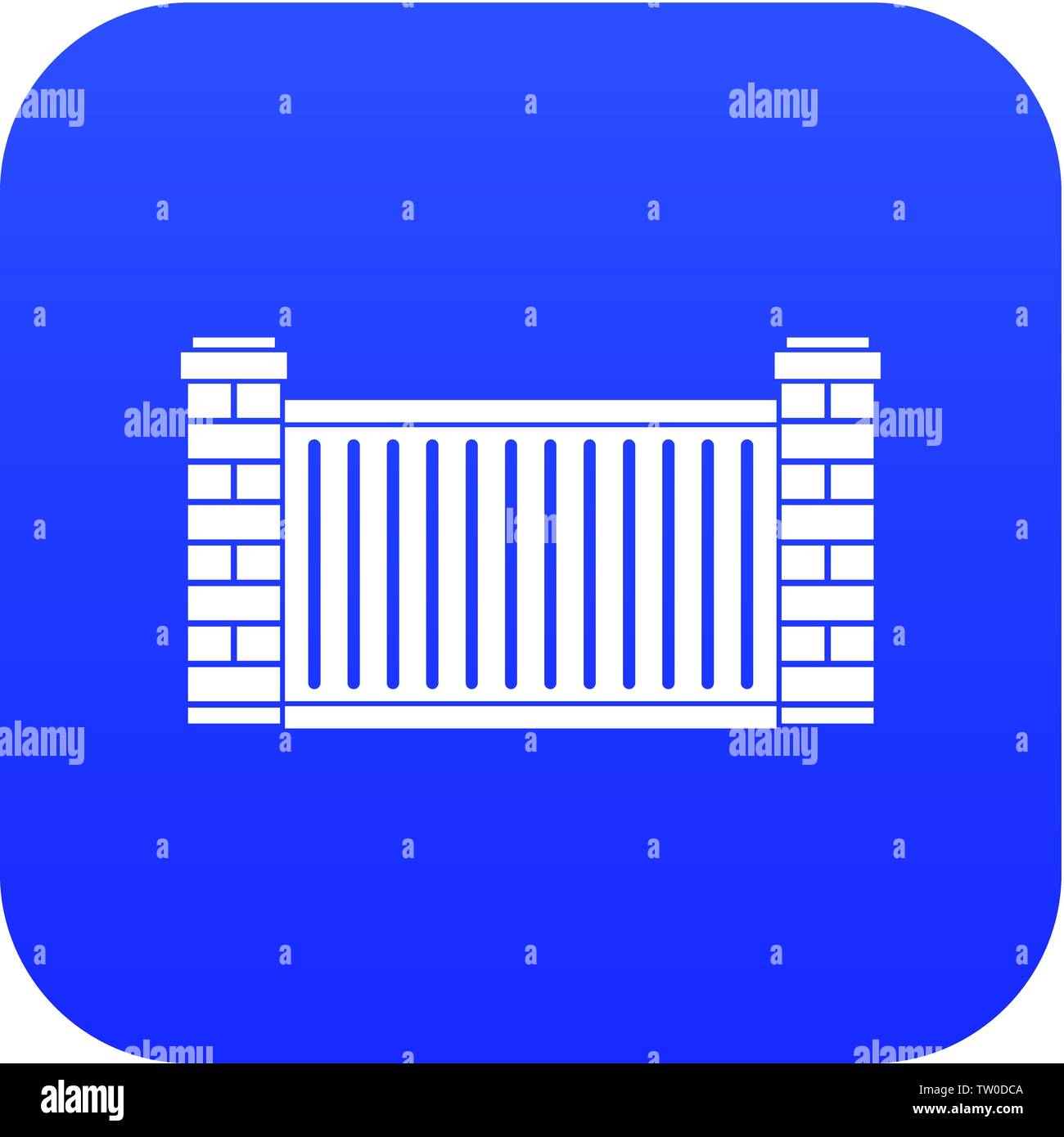 Home fence icon digital blue Stock Vector Image & Art - Alamy