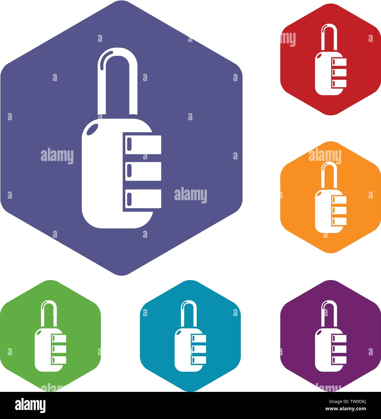 Lock combination icons vector hexahedron Stock Vector Image & Art - Alamy
