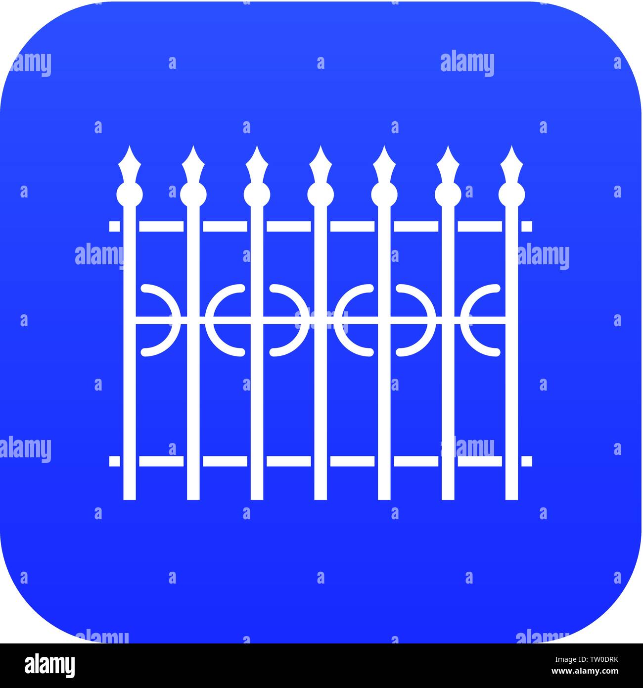 Park fence icon digital blue Stock Vector Image & Art - Alamy