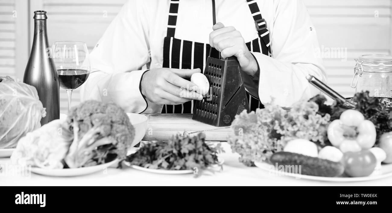 Man master chef or amateur cooking healthy food. Useful for significant ...