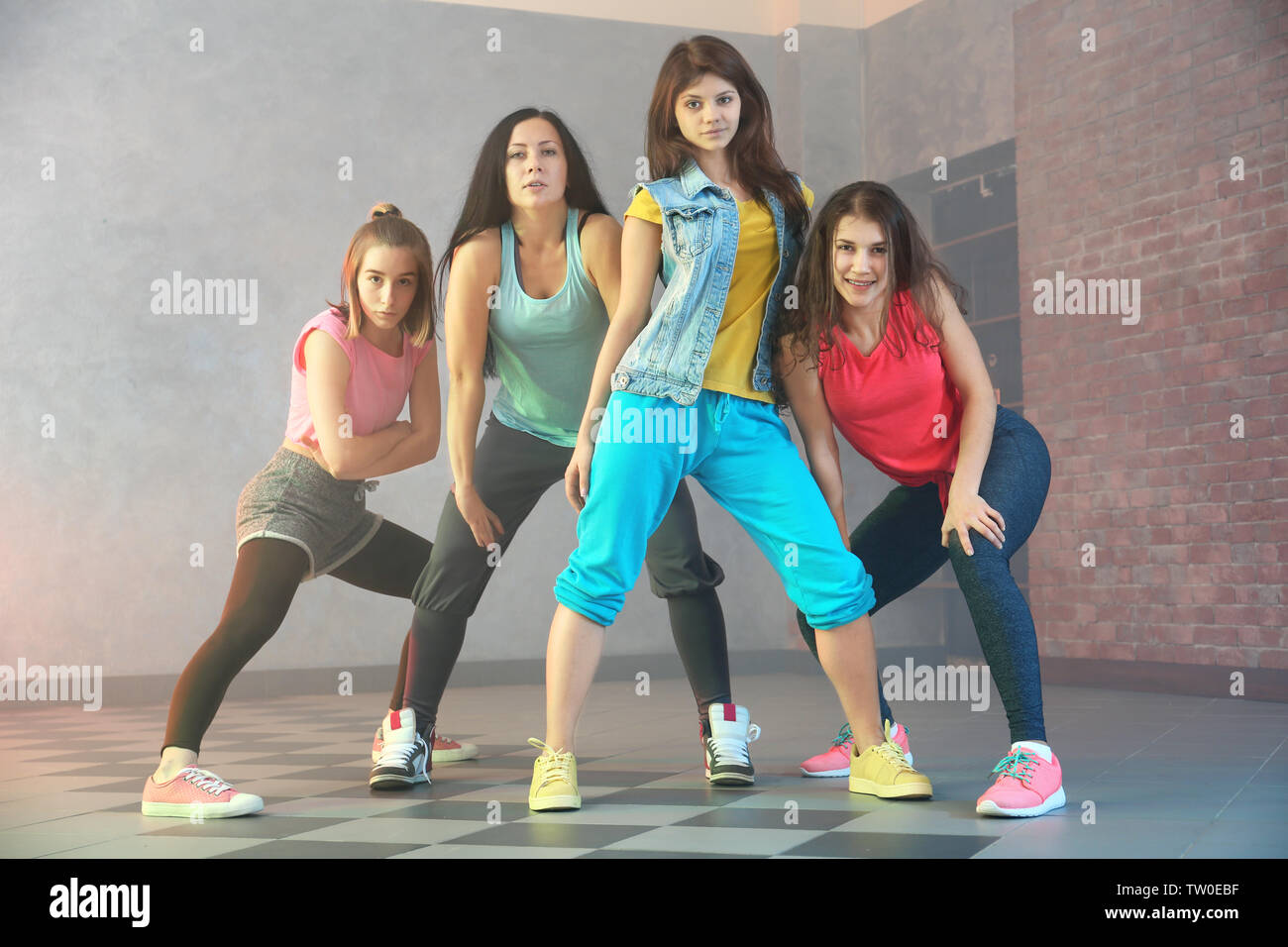 Group of young hip-hop dancers in studio Stock Photo - Alamy