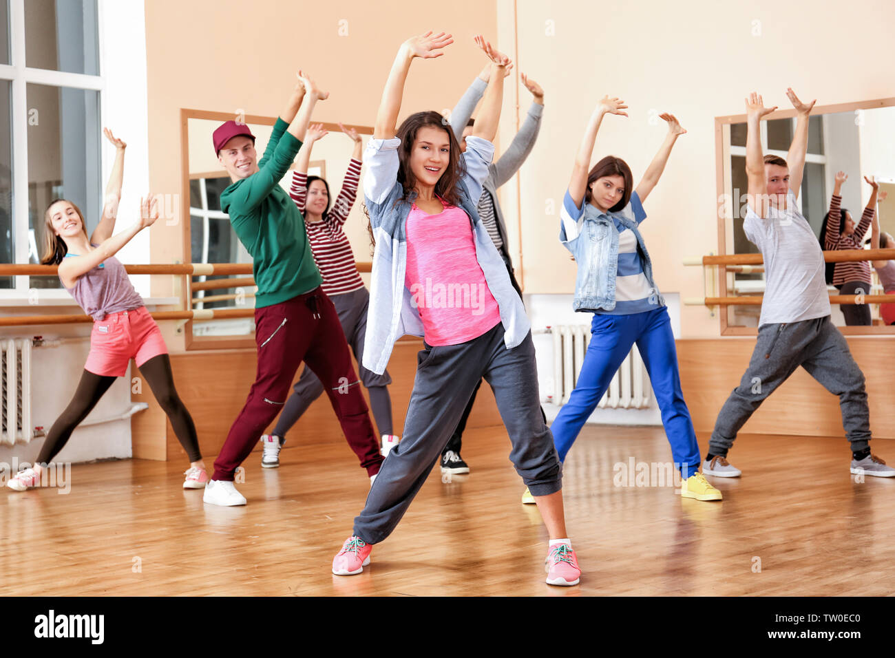 Group of young hip-hop dancers in studio Stock Photo - Alamy