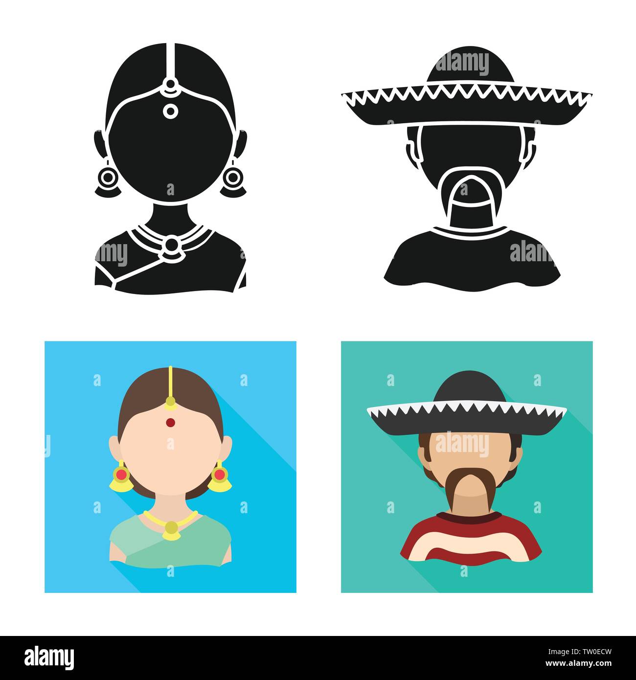 Vector illustration of imitator and resident sign. Set of imitator and ...