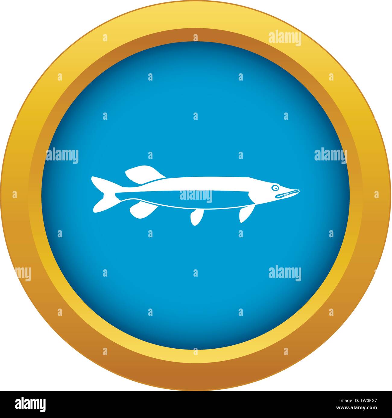 Fish icon blue vector isolated Stock Vector Image & Art - Alamy
