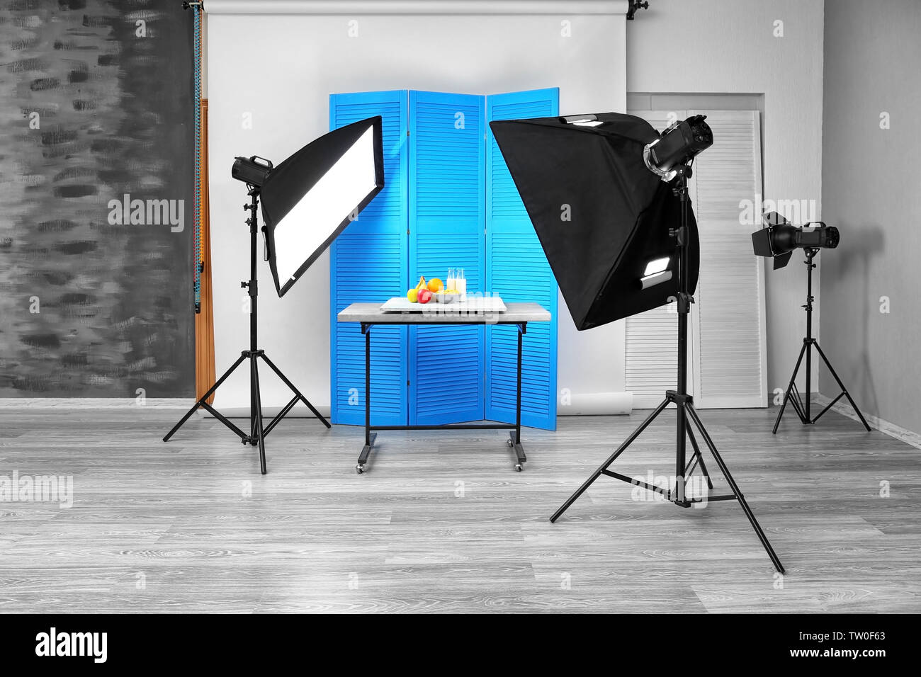 Interior of professional photo studio while shooting food Stock Photo ...