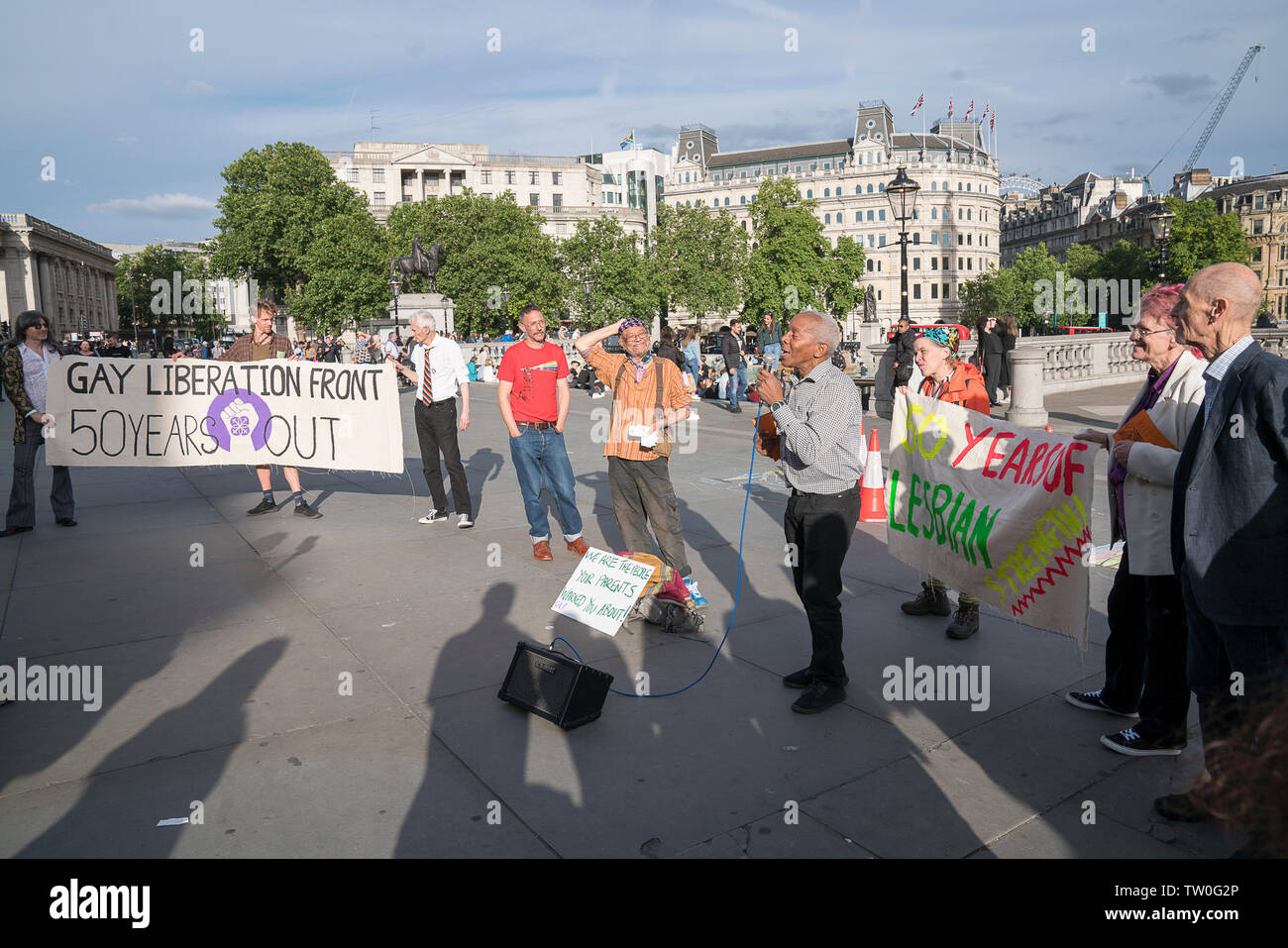 17th June 2019, Trafalgar Square, London : Activists gather in ...