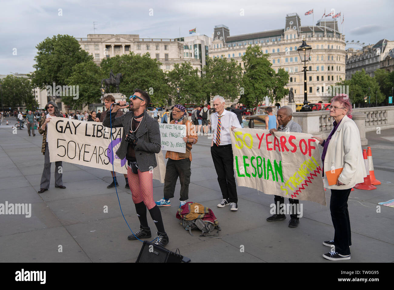 17th June 2019, Trafalgar Square, London : Activists gather in ...