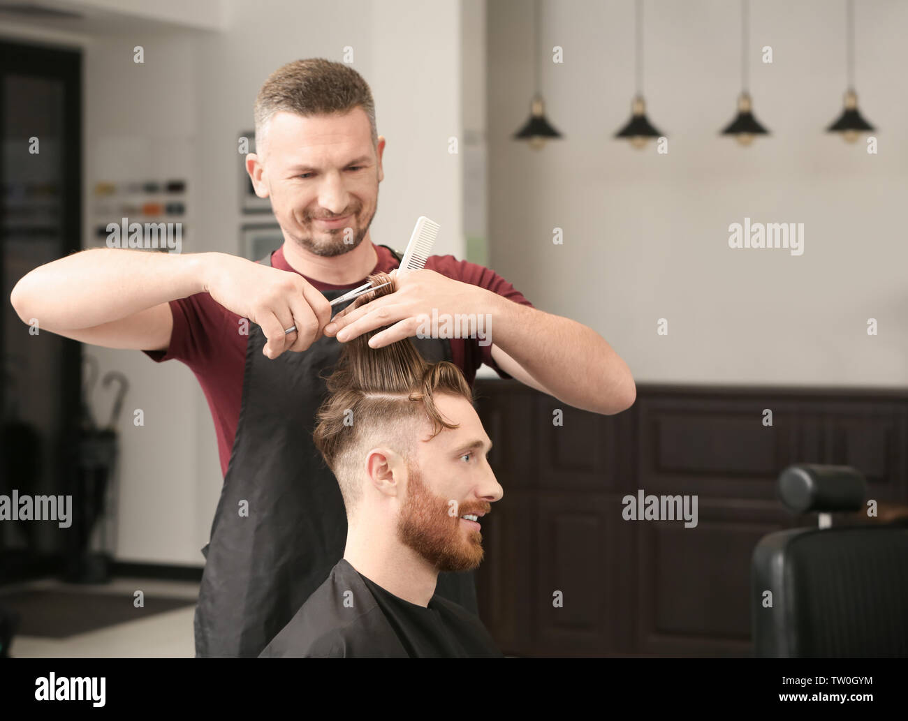 Hipster male client visiting modern hi-res stock photography and images ...