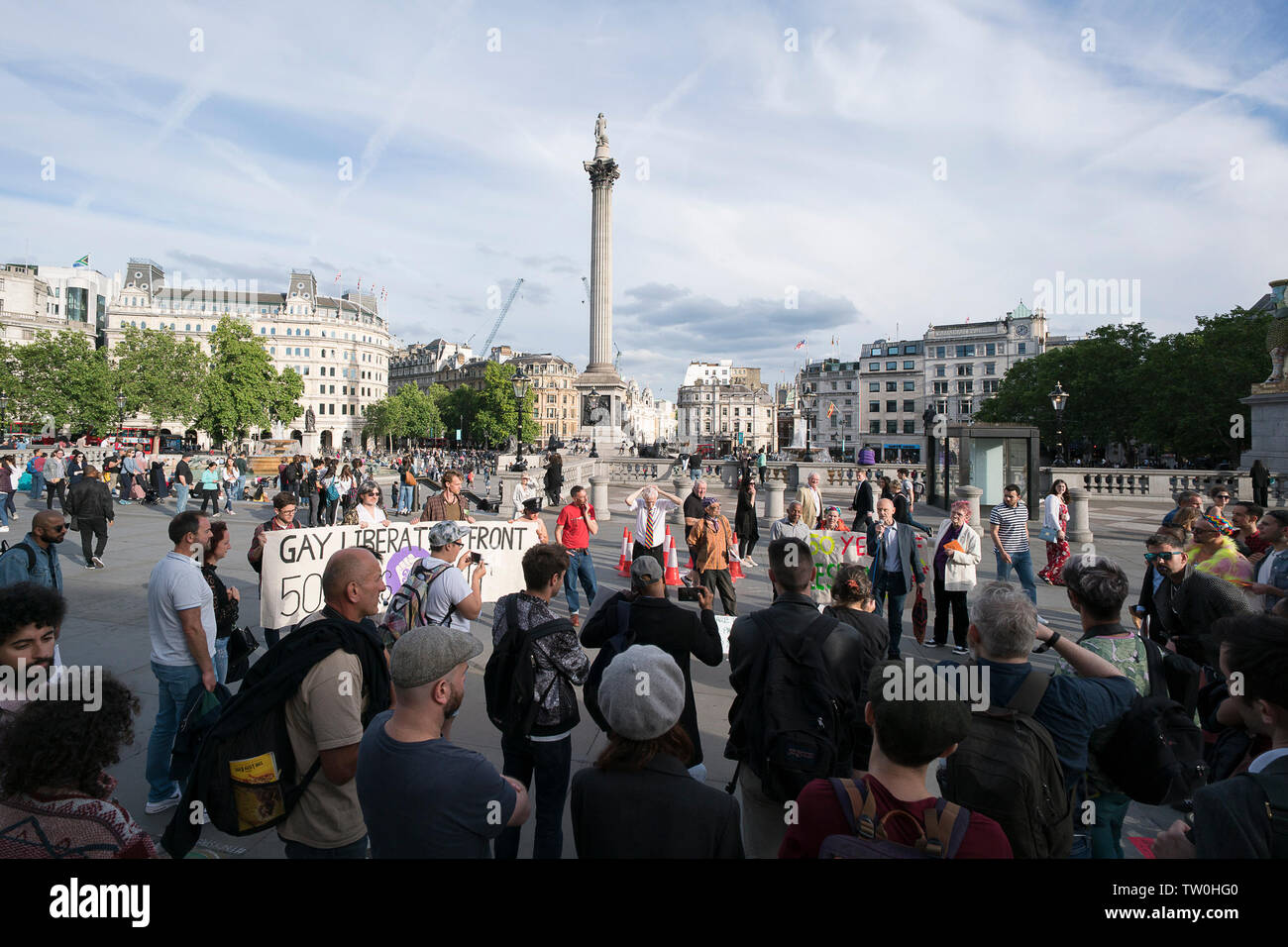 17th June 2019, Trafalgar Square, London : Activists gather in ...