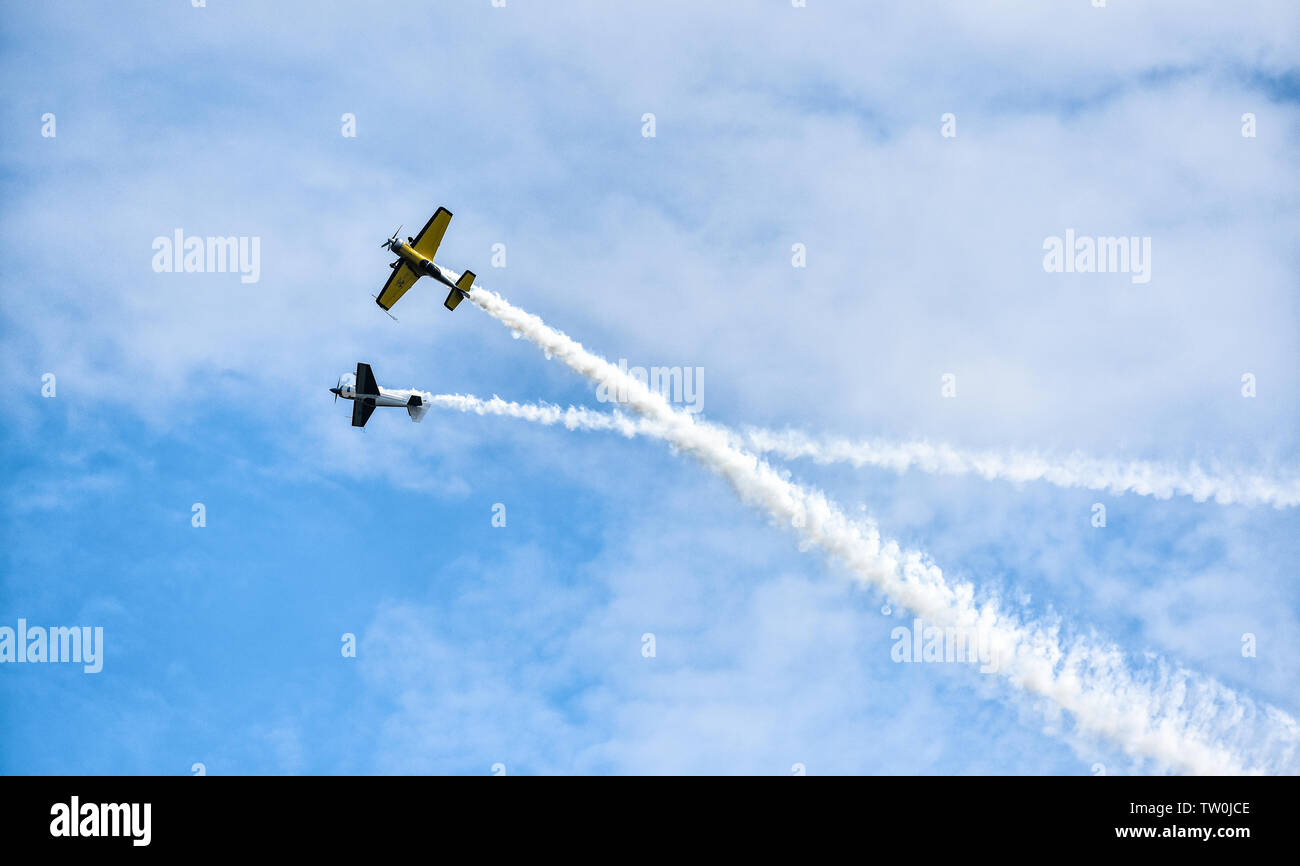 Aircraft formation in the sky Stock Photo - Alamy
