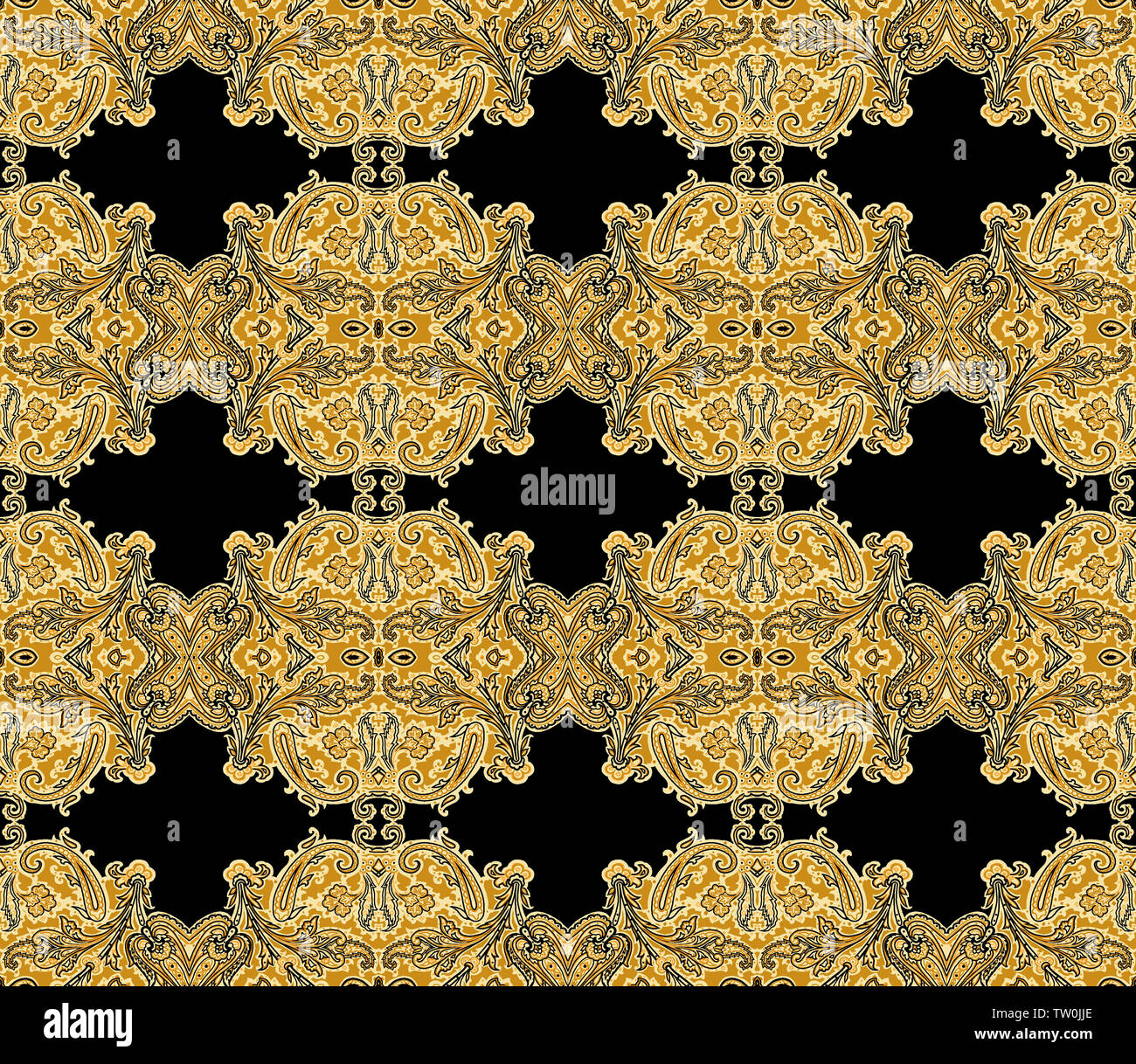 Baroque Pattern Textile Print Illustration Stock Photo - Alamy