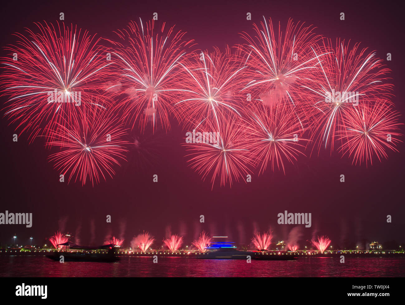 Fireworks in Orange Island, Changsha Stock Photo - Alamy