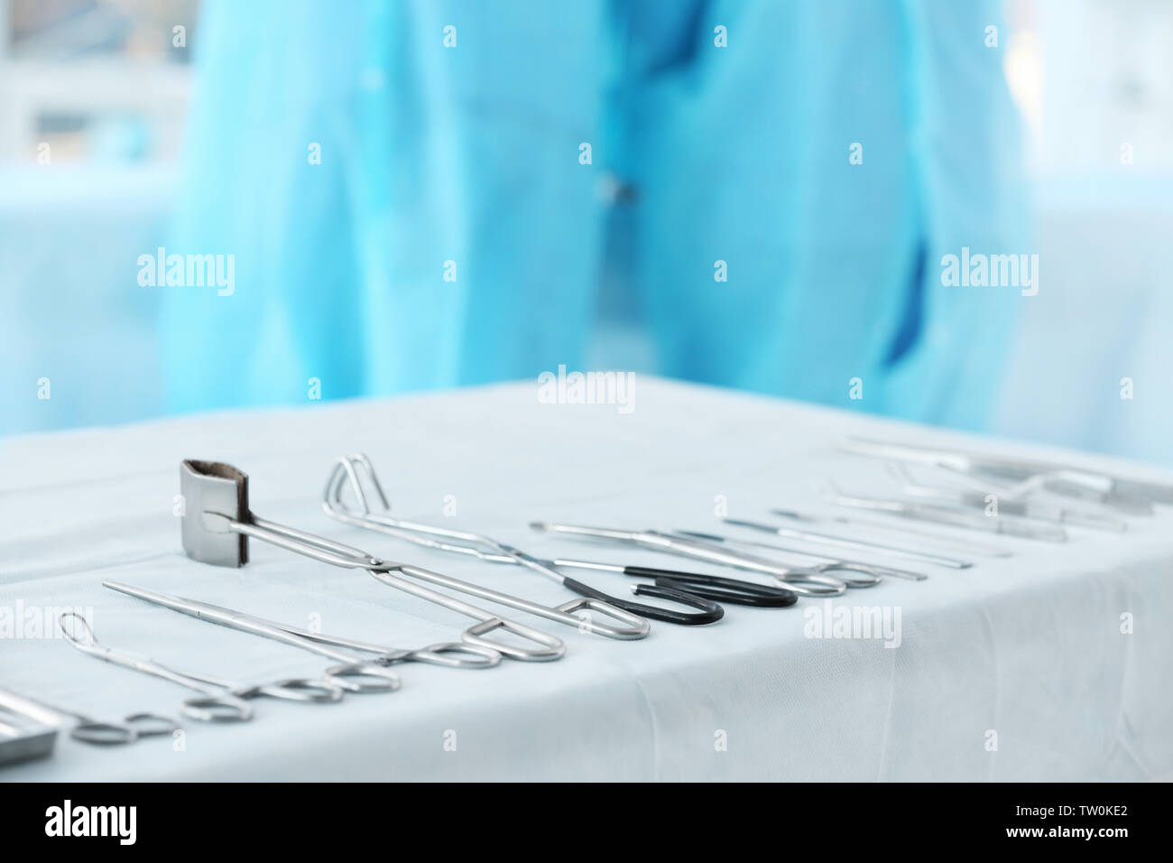 Set of instruments on table in clinic Stock Photo - Alamy