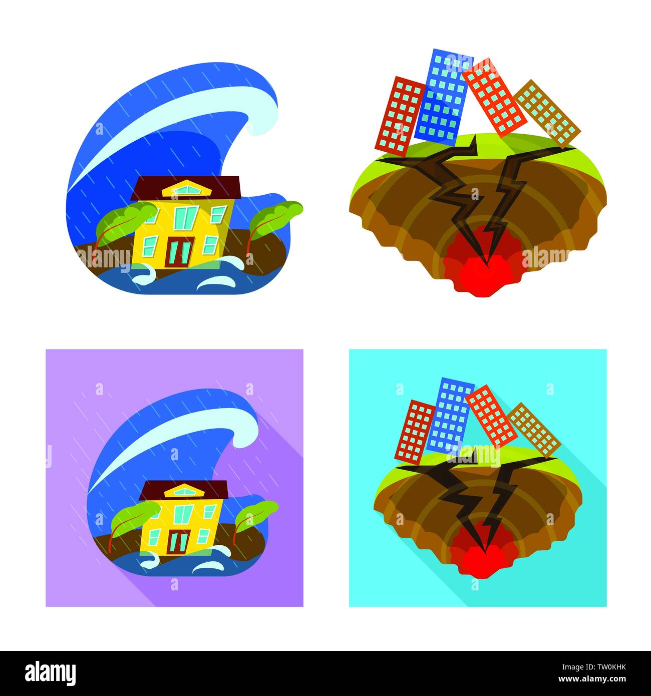 Vector design of weather and distress symbol. Collection of weather and ...