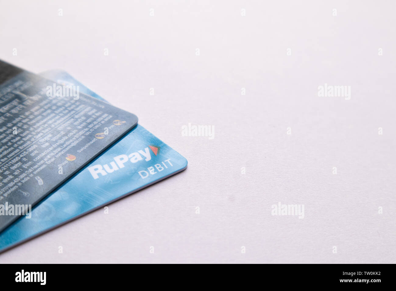 Maski, India - June 18, 2019 : RUPAY debit cards on Isolated background ...