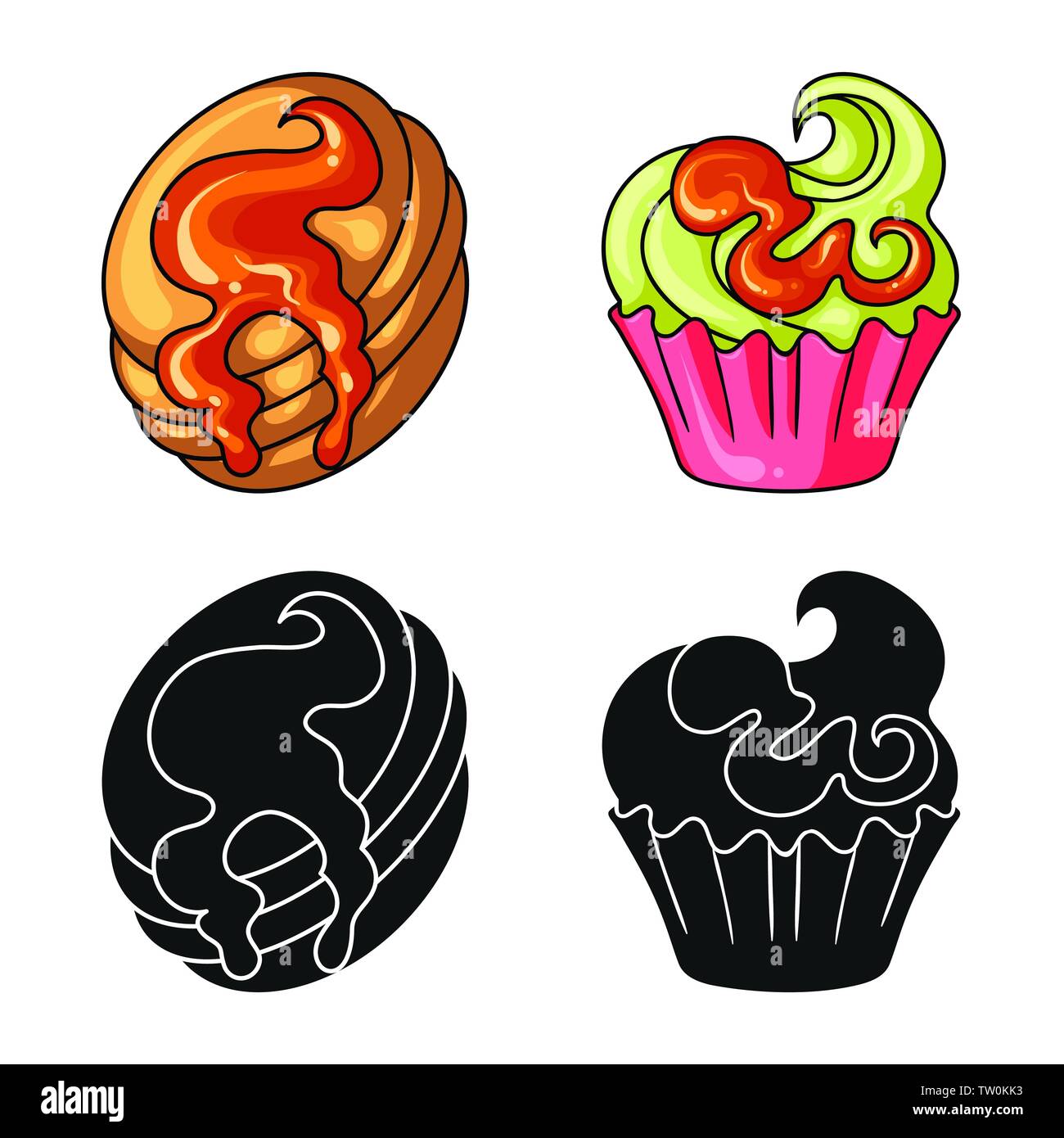 Custard cream filling Stock Vector Images - Alamy