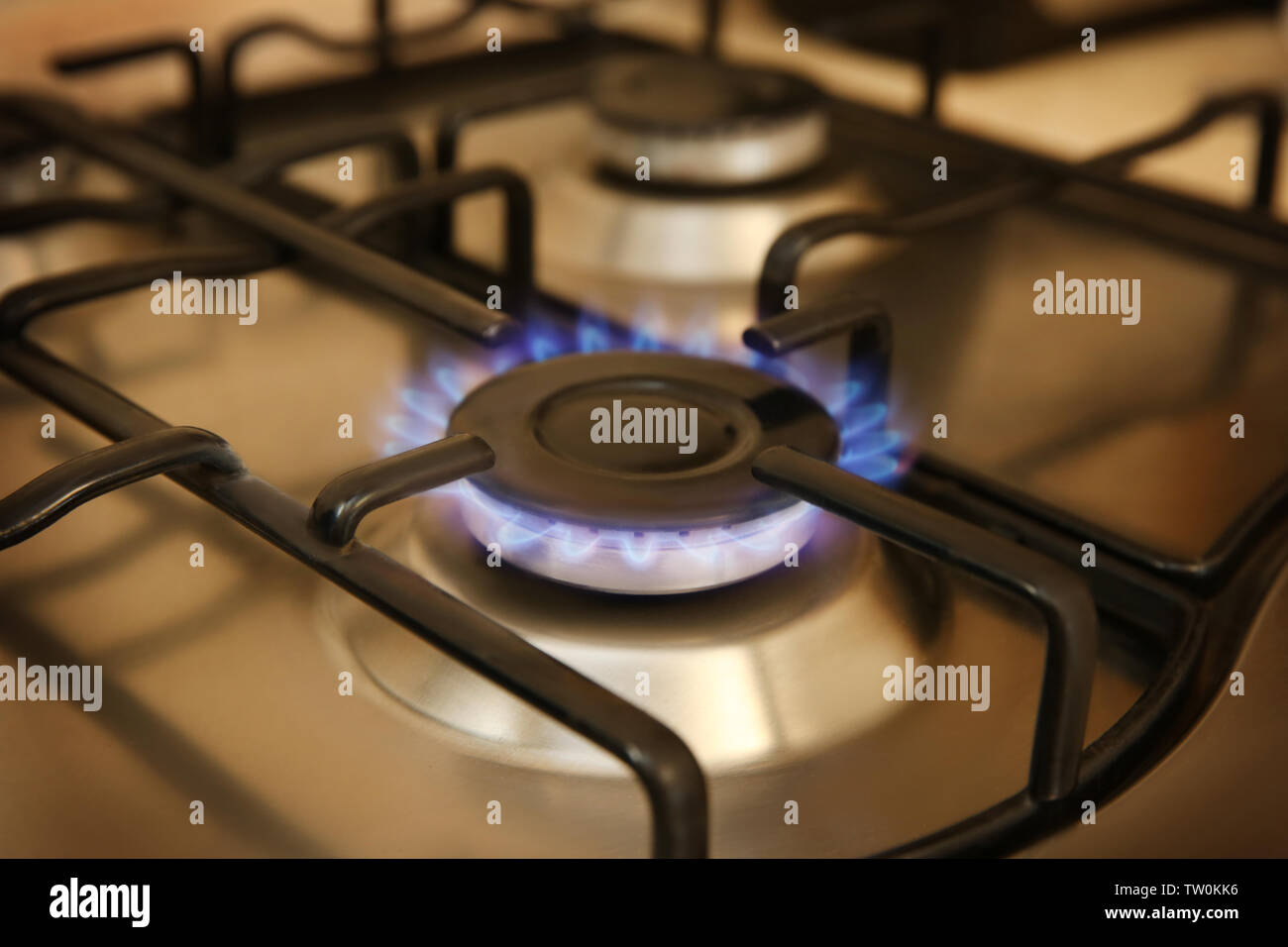 Cooking stove fire silver closeup hi-res stock photography and images ...