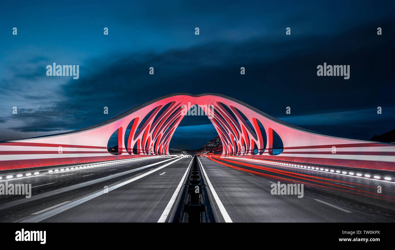 Coral Bay Bridge, Huangdao District, Qingdao City Stock Photo - Alamy