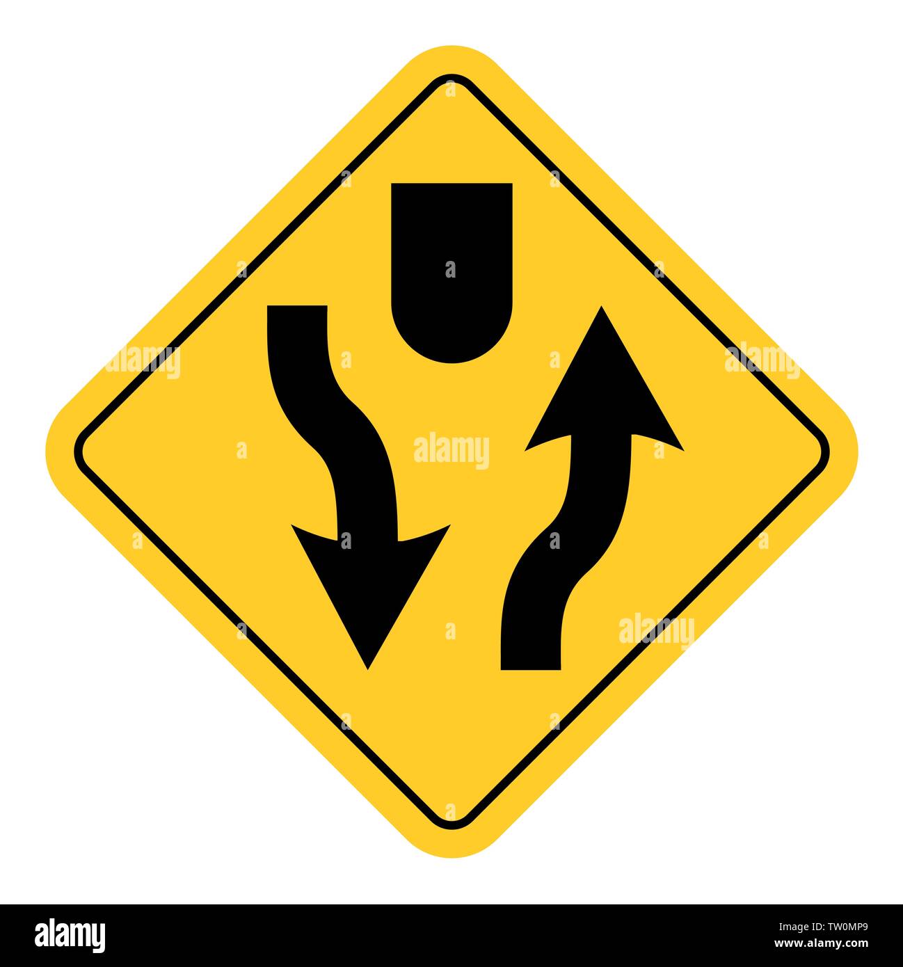 Left turn arrow double yellow hi-res stock photography and images - Alamy