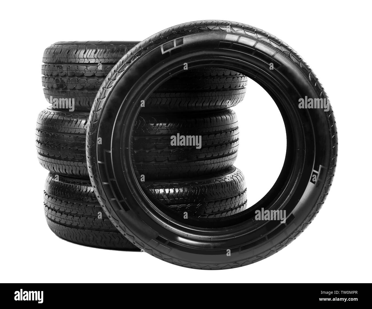 Car tires, isolated on white Stock Photo - Alamy