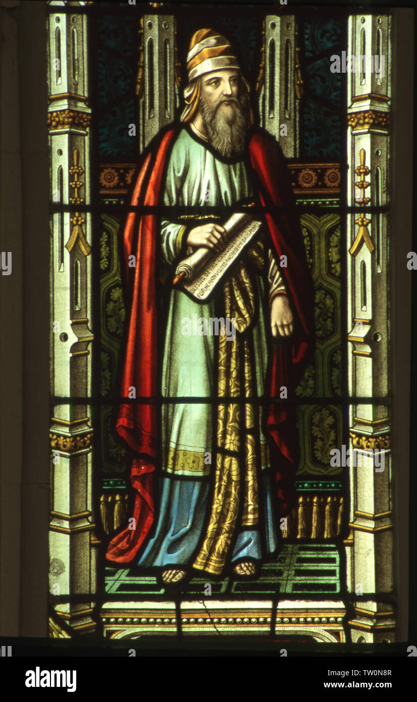 Stained glass window, Zacharias Stock Photo - Alamy