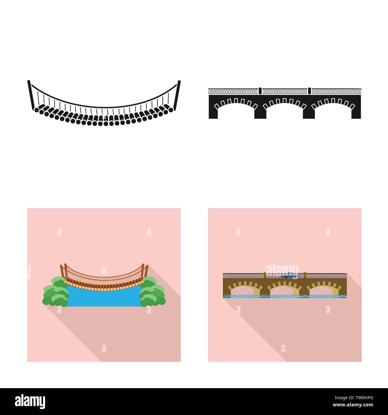 Isolated object of connection and design sign. Set of connection and side vector icon for stock ...