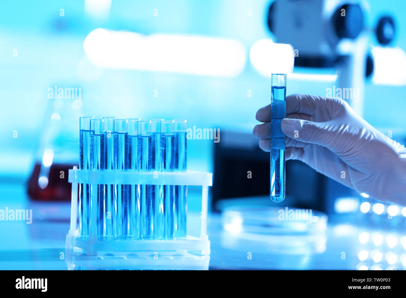Scientist hand holding test hi-res stock photography and images - Alamy