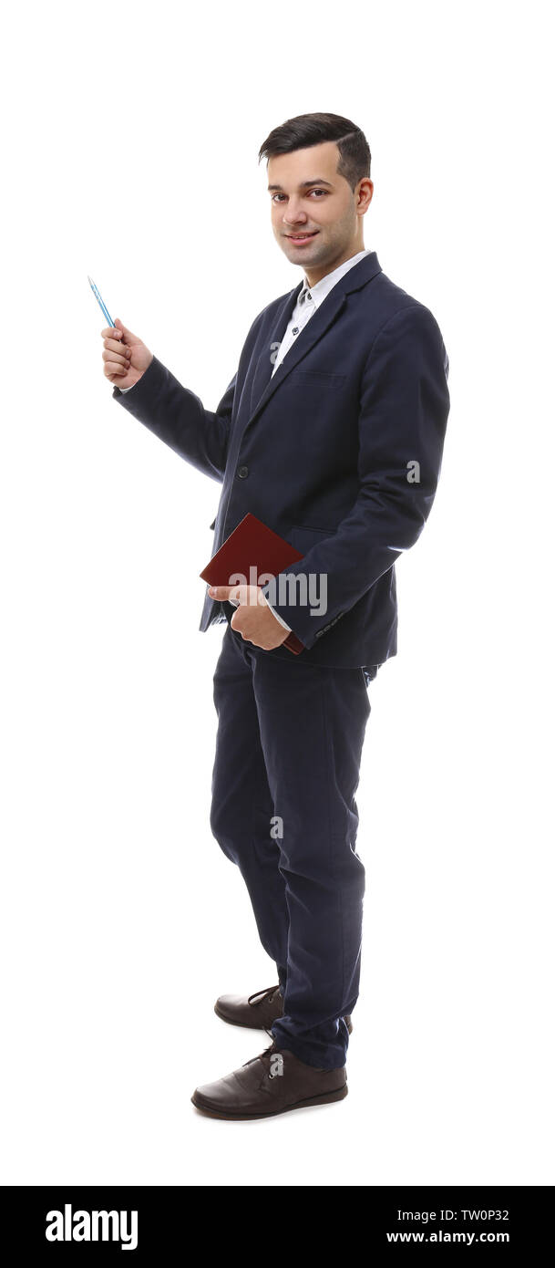 Young lecturer teacher teaching Cut Out Stock Images & Pictures - Alamy